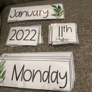 Flip Calendar Botanical Modern Farmhouse Themed Classroom Decor ...