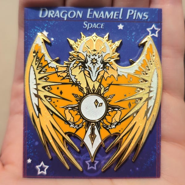 Sun Dragon - Solar Eclipse (black Sun) Dragon Enamel Pin - Etsy