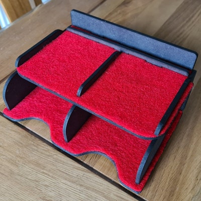 Two Tier Board Game Card Holder, Tabletop Gaming Card Rail, Wooden ...