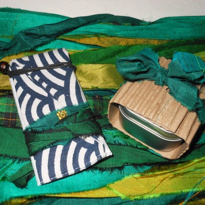 1 Oz Sari Silk Threads W/ribbon Pieces Fiber Beads Journal Mixed Media ...