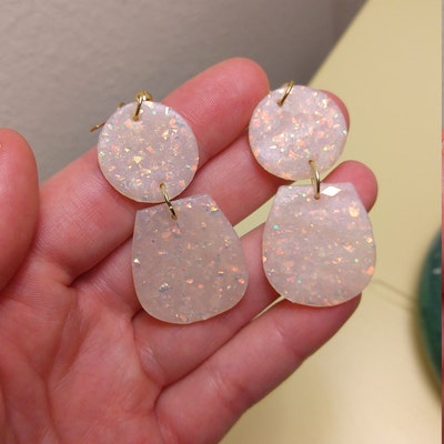 Checkerboard Translucent Tulip Drop/dangle Polymer Clay - Etsy