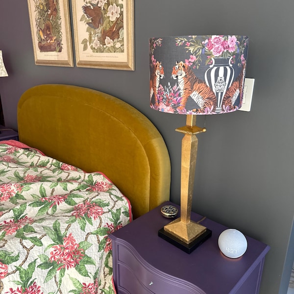 Parrot Swing Lamp Shade on Gold - Large Lamp Shade With Gold Lining ...