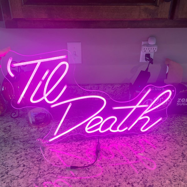 Til Death Wedding Neon Sign Custom Neon Light Sign Led Custom Red Light ...