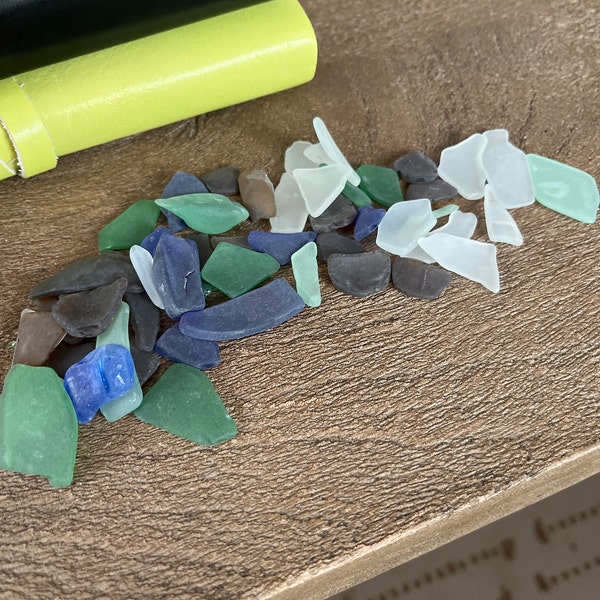 40 Pieces Mixed Sizes of Sea Glass Jewelry Sea Glass Ocean Glass ...