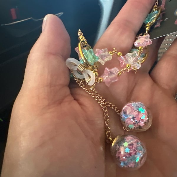Witch Potion Silver or Gold Eyeglass Chain | Czech Crystal | Opal Beads ...
