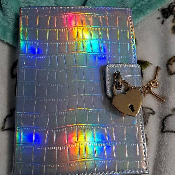 Heart Lock Journal Notebook With Key, Flower PU Leather Diary, B6 ...