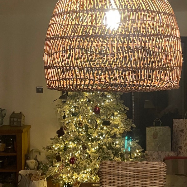 Handmade Rattan Lamp BELL Wicker Lamp Boho Style Lampshade Pendant Lamp ...