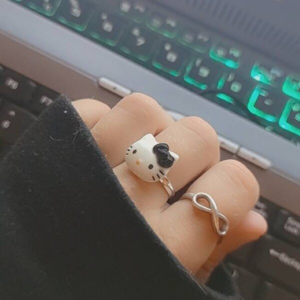 Y2K Clear Transparent Chunky Rings Acrylic Ring, Plastic Ring, Glitter ...