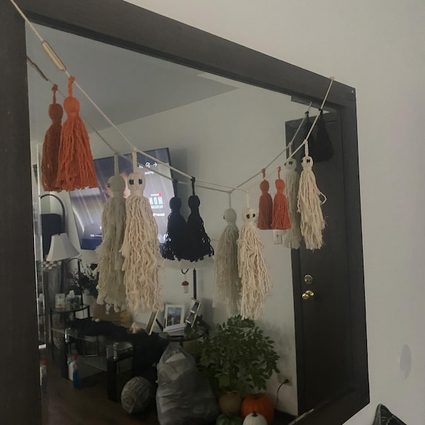 Ghost Bunting for Mantle, Ghost Bunting, Boo Garland, Halloween Home ...