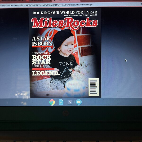 Rock Star Magazine Theme Birthday Poster, Boy Birthday, Rockstar, Baby ...