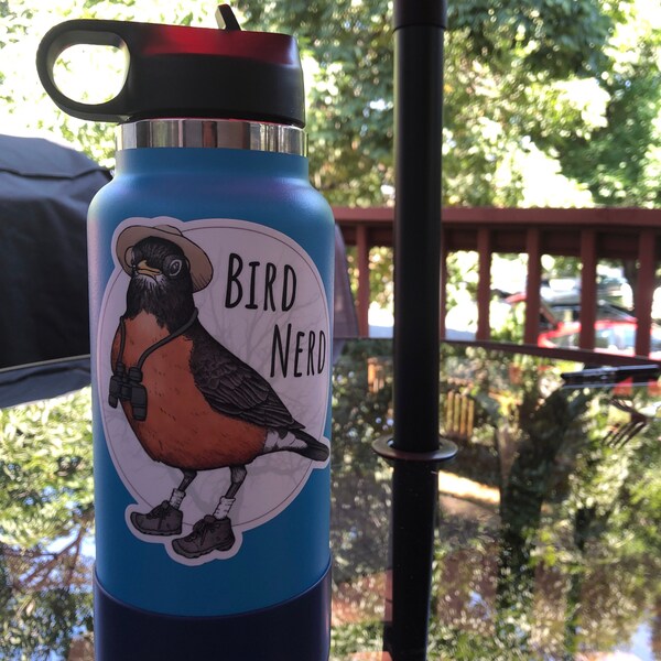 Bird Nerd Vinyl Sticker. Birding Bumper Sticker. Bird Lover Water ...