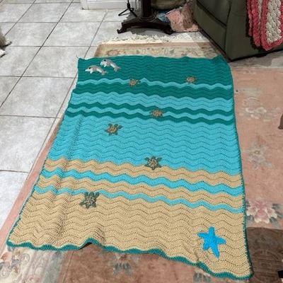 Sea Turtle Blanket, Crochet PATTERN, PDF Digital Download Sea Turtle ...
