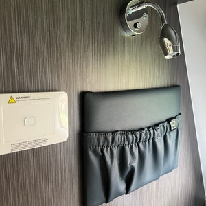 Caravan or Motorhome Double Storage Pockets / Pouch Leatherette Drop ...