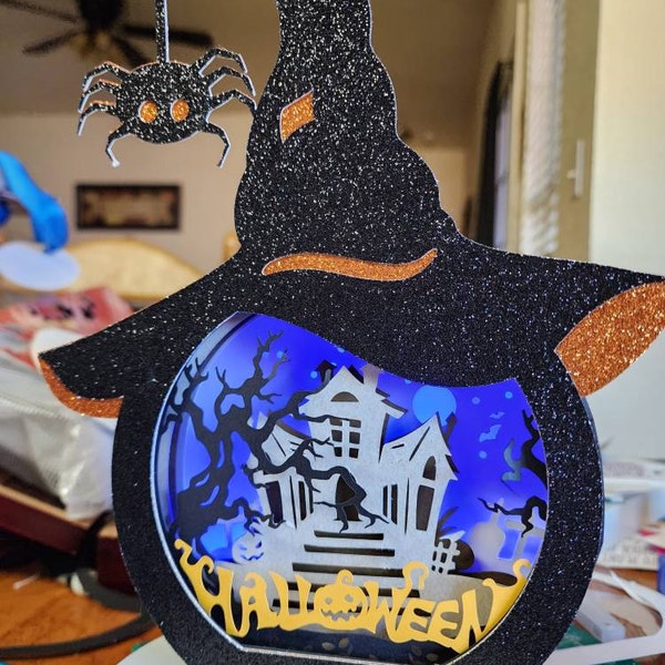 Haunted House Shadow Box Template - Pumpkin Lantern Template ...