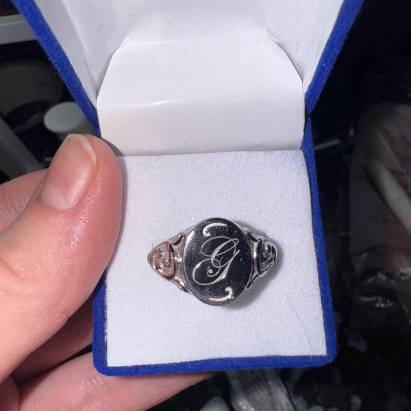 925 Sterling Silver Art Deco Signet Ring - Monogram Signet Ring ...