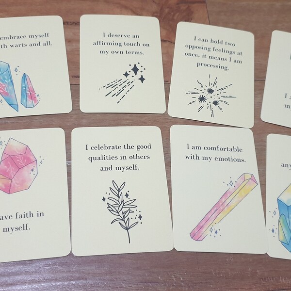 100 Affirmation Cards Digital Download, Mindfulness Affirmations Deck ...