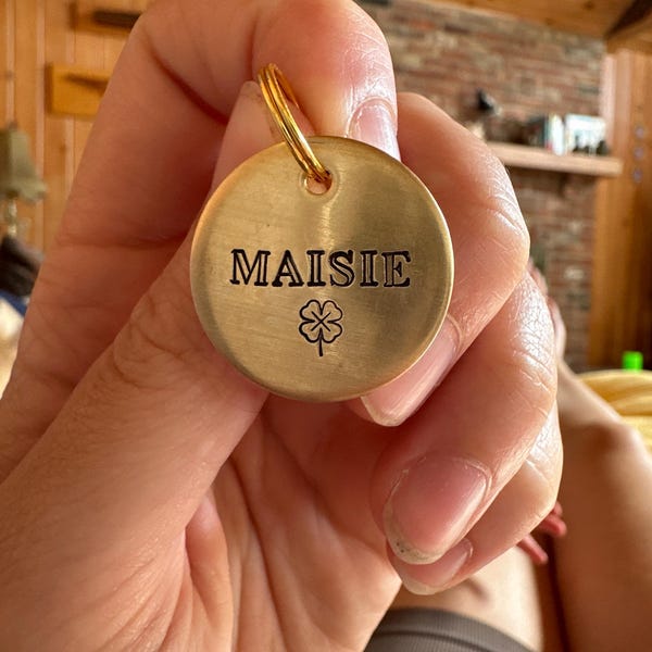 Simple Custom Hand Stamped Dog Tag, Dog Tags for Dogs, Pet Id Tag ...