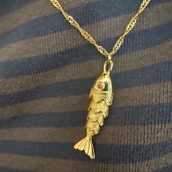 Movable 3D Articulated Fish Necklace, Pave Fish Necklace, Pisces ...