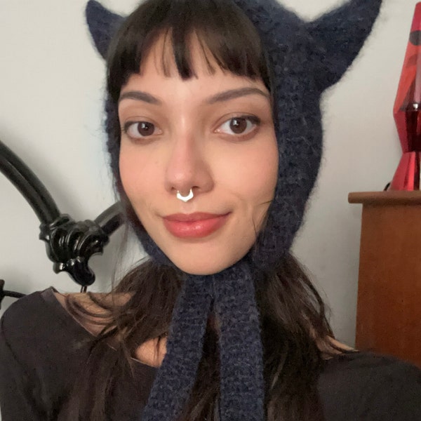 PATTERN for an Elevated, Adult Knitted Cat Hat / Kitty Ears Bonnet That ...