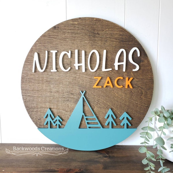 Tent Camping Nursery Name Sign File SVG, Glowforge, Adventure ...