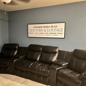 Custom Home Theater Sign, Personalized Home Theater and Lounge Sign ...