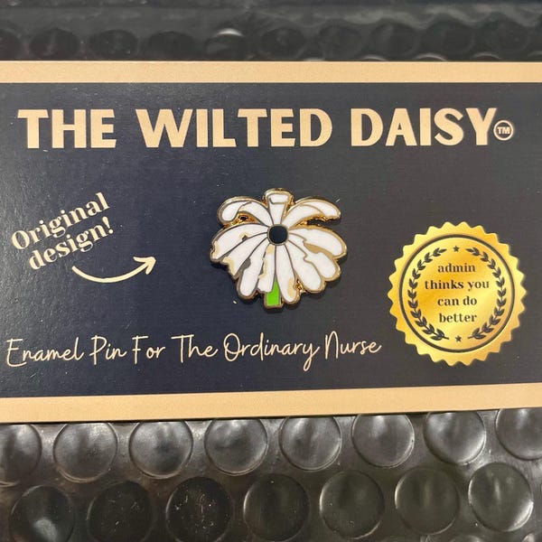 The WILTED Daisy™ Original Design With a Black Center, an Enamel Pin ...