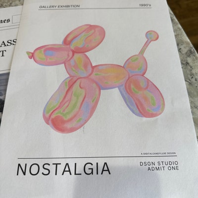 Retro Nostalgia Print Trendy Wall Art Prints Pink Preppy Aesthetic Art ...