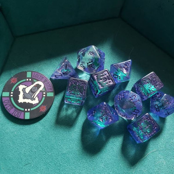 Lolth's Drow Exclusive 11 Dice Set | Underdark Chains & Spiders Dark ...