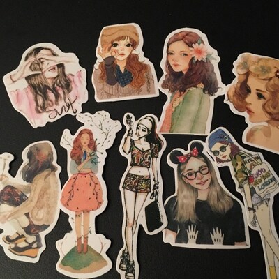 33pcs, Girl Stickers, Fashion Girl, Planner Sticker, Kawaii Stationary ...