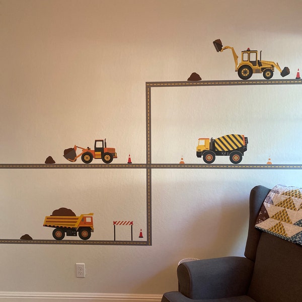 Construction Wall Decals 4 Construction Vehicle Wall Stickers W ...