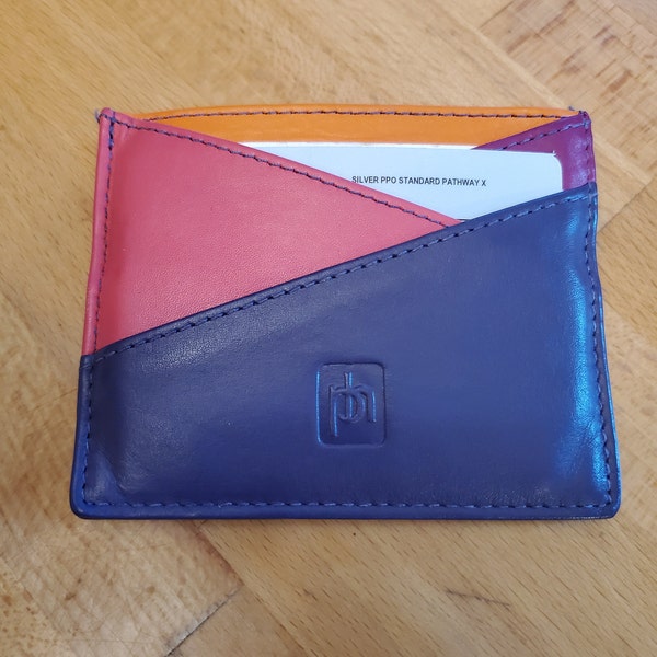 Colourful Premium Leather Card Holder, Real Leather, Multi Colors ...