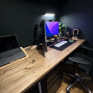 Bespoke Rustic Gaming Desk With A Frame Industrial Legs - Etsy