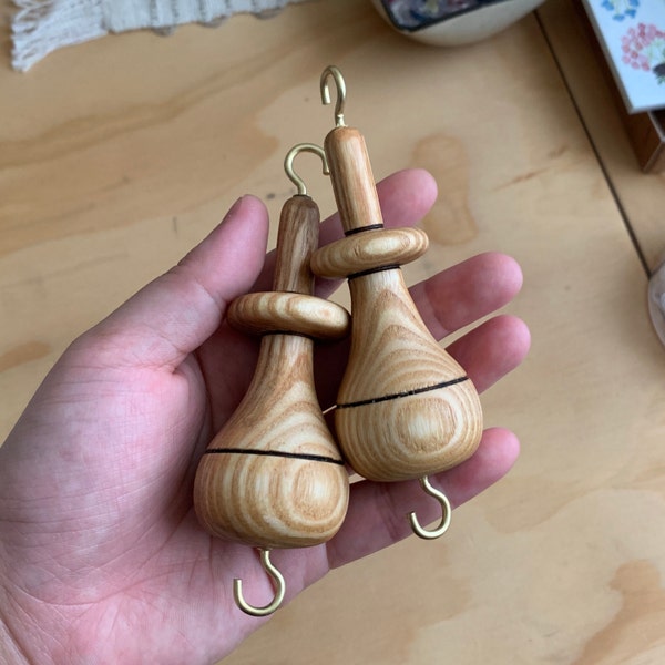 Weaving Warp Thread Weights - Hand Turned in Cherry, Maple, Walnut, Oak ...