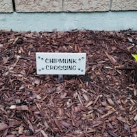 Chipmunk Crossing Funny Garden Sign, Gift for Gardener, Cute Chipmunk ...