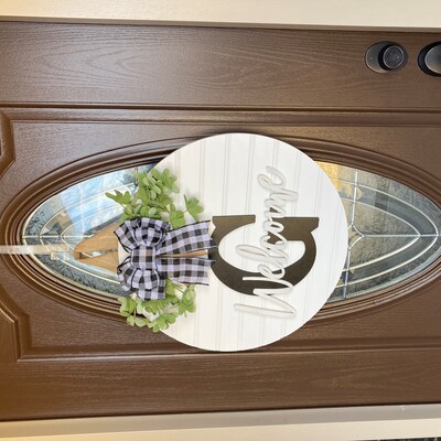 Monogram Front Door Sign Welcome Door Decor Front Door - Etsy