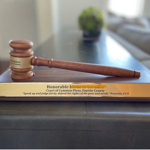 Personalized Engraved Gavel Set With Solid Walnut Presentation Block ...