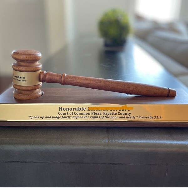 Personalized Engraved Gavel Set With Solid Walnut Presentation Block ...
