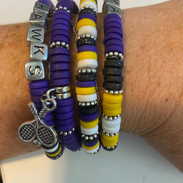 NAVY and GOLD Game Day Stack Bracelets |eagles | College Game Day ...