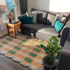 Chinoiserie Parrot Green & Dark Blue, Hand-tufted 100% Wool Handmade ...