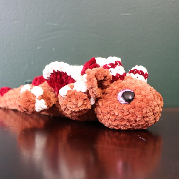 Gingerbread Dragon Crochet Pattern PDF - Amigurumi, Chunky Yarn, Decor ...