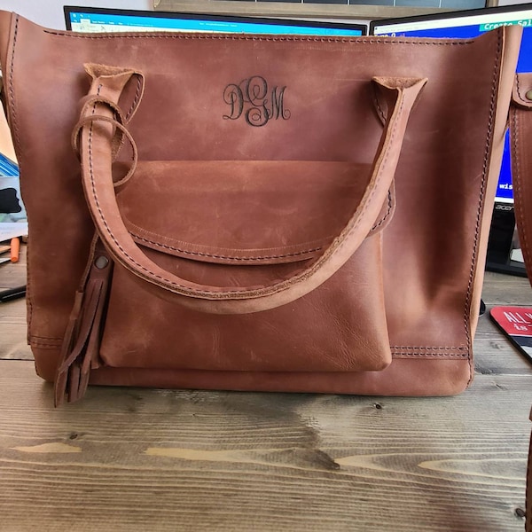 Personalized Leather Laptop Bag, Personalized Woman Laptop Bag ...