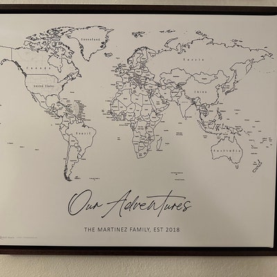 Push Pin Mini World Travel Map Countries Labeled Personalizable Cork ...