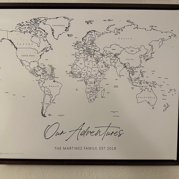 Push Pin Mini World Travel Map - Countries Labeled - Personalizable ...