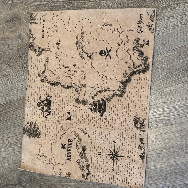 Treasure Map , Genuine Leather, Cosplay Maps, Display Maps, Pirate Map ...