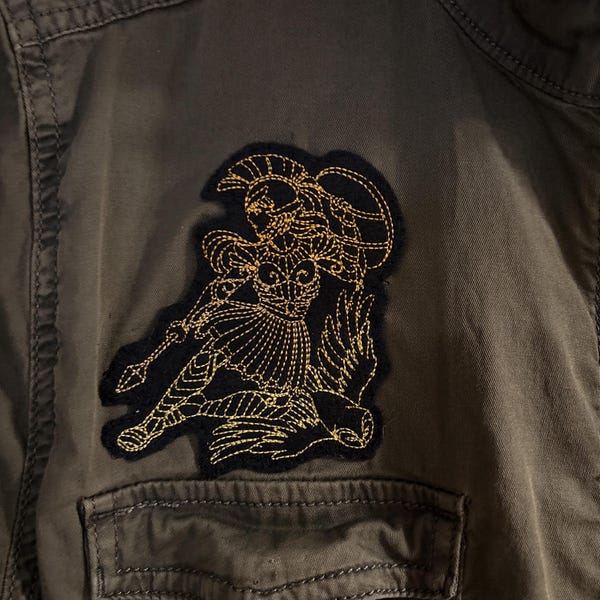 Athena Greek Goddess Iron on Embroidery Patch Mtcoffinz - - Choose Size ...