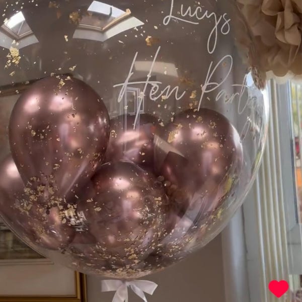 Personalised Bubble Balloon | Clear Helium Balloon | Personalised Text | 24" Deco Bubble ...