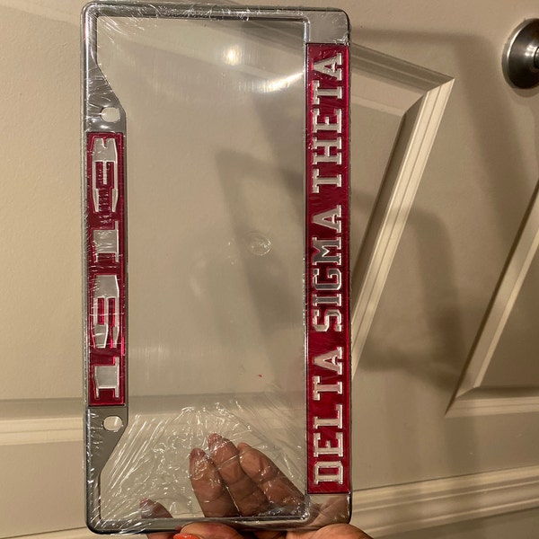 1913- Delta Sigma Theta License Frame Red Background Mirror Letters - Etsy