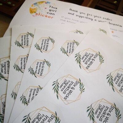 CUSTOM Mermaid Party Stickers 37mm Circle & 51mm Circle, Party Favour ...