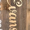 Custom Script Unfinished Wood Sign - Laser Cut Letters - Hanging Wall ...