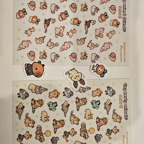 Tiny Animal Sticker Sheets / 4x6 Sticker Sheet of Small Cute Aesthetic ...